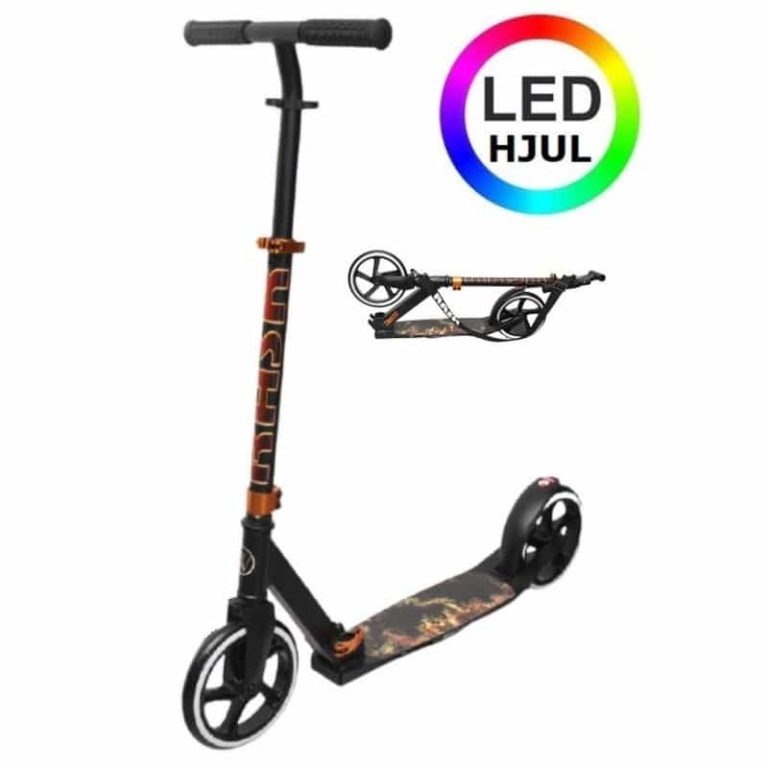 Løbehjul RASK 200 mm hjul i Fire med LED Lys i hjul - Streetplay.dk